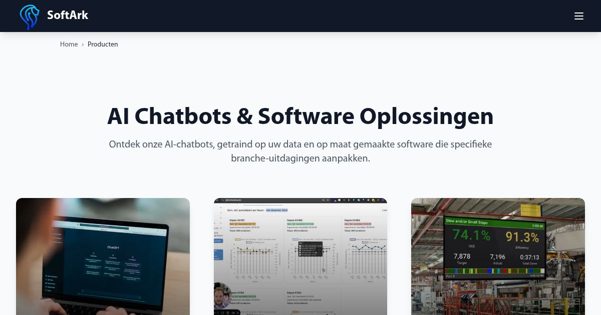 AI Chatbots & Software Oplossingen | Producten | SoftArk | SoftArk